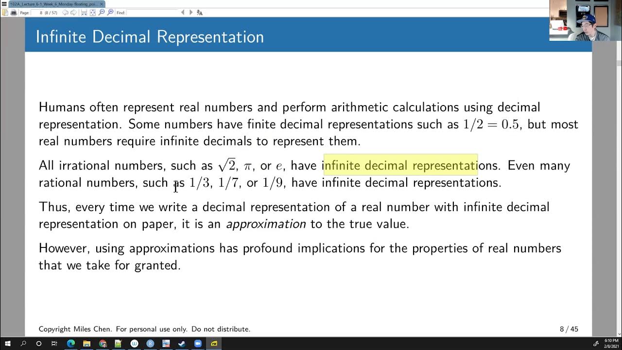 Stats 102A Lesson 6-1 Floating Point Numbers IEEE 754 - YouTube