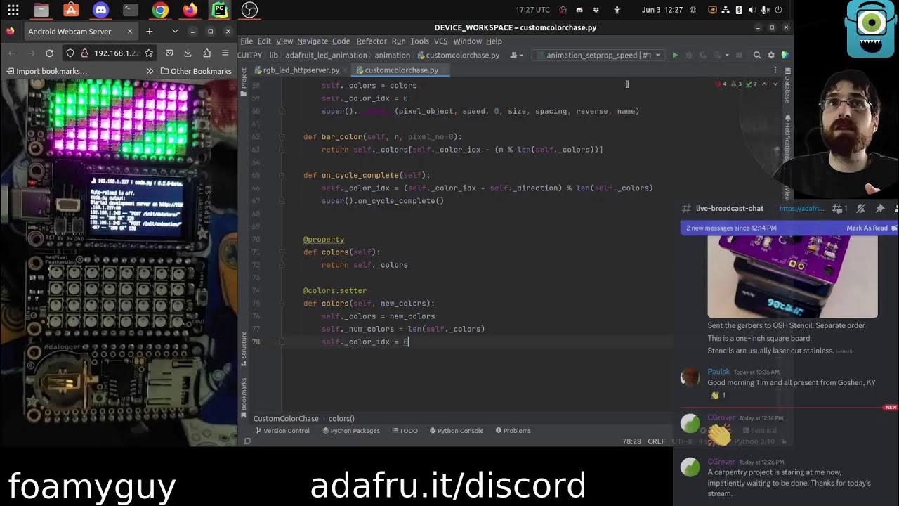 CircuitPython - RGB LED Server - Control Rainbows Over The Network - YouTube