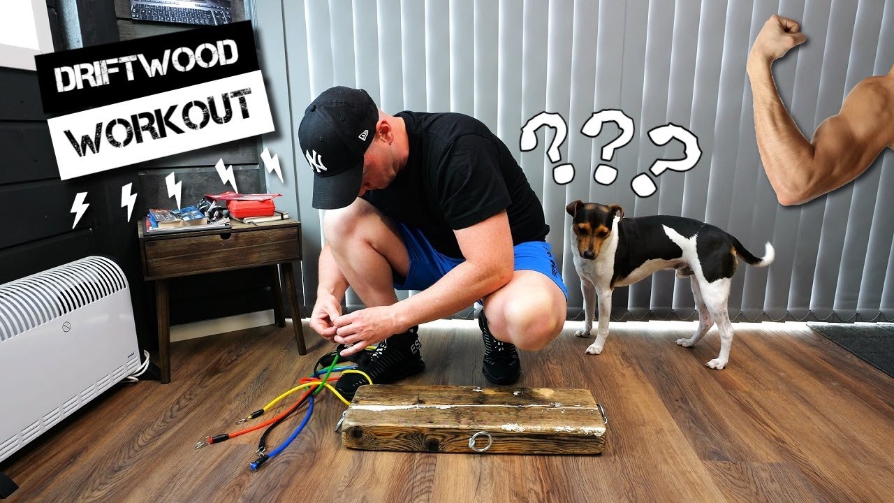 Home gym DIY workout contraption from driftwood - YouTube