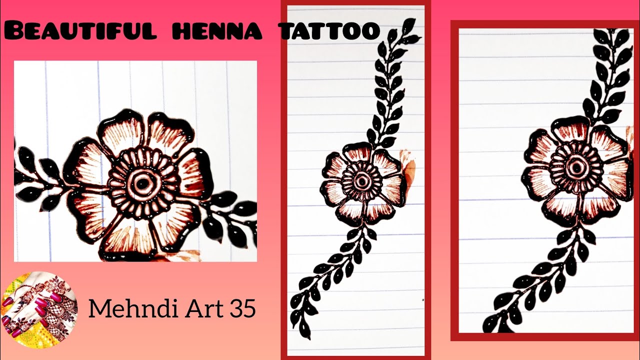 Easy and beautiful henna tattoo - YouTube