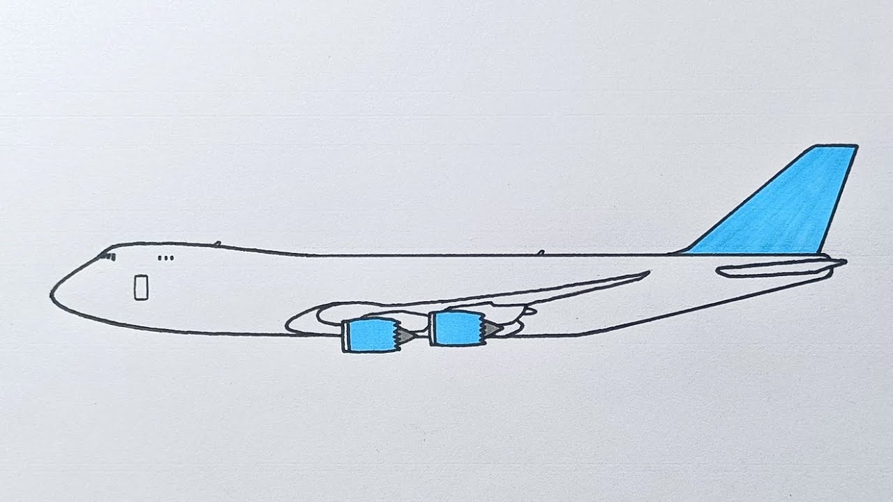 How to Draw a Cargo Plane [Boeing 747-8F] - YouTube