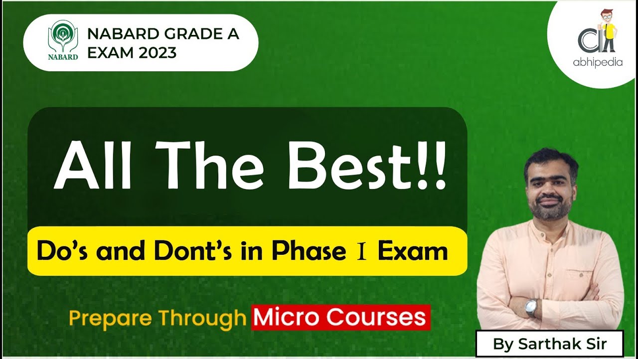 NABARD Grade A Exam 2023 | Do's and Dont's | Prepare with Micro Courses ...