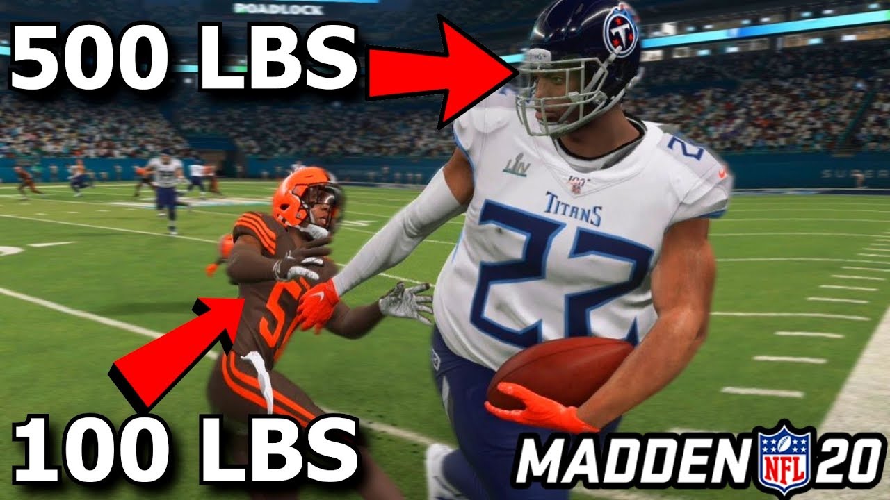 500 Pound Running Back vs. 100 Pound Defenders in Madden 20 - YouTube