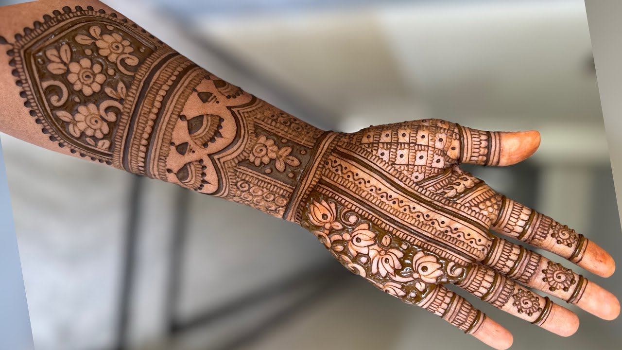 Jhumka Style Mehndi Design || Jhumka pattern Henna Design for Front ...