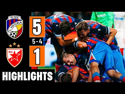 Viktoria Plzeň vs Crvena Zvezda 5-1 Highlights & Goals | Patrik Hrošovský | Europa League 2026-27