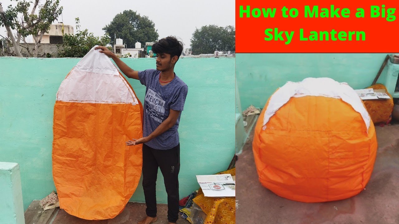 The Big Sky Lalten 🏮👌Hand-Made Sky Lalten at Home / How To Make Diwali ...