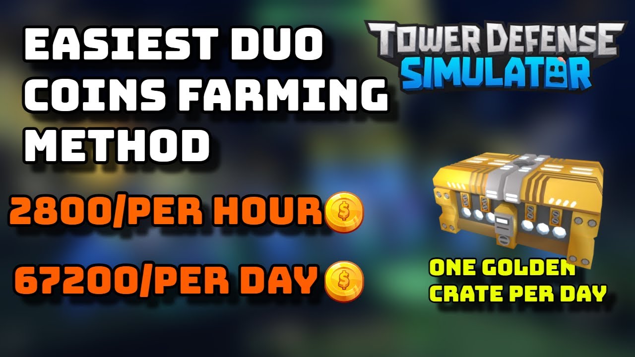 EASIEST DUO COINS FARMING METHOD |ROBLOX Tower Defense Simulator TDS ...