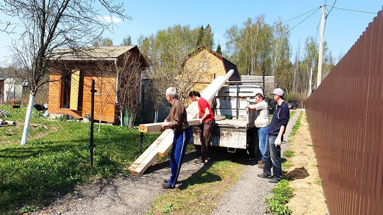 How Russians Build Houses: 1st Day of Our Construction. Difficult ...