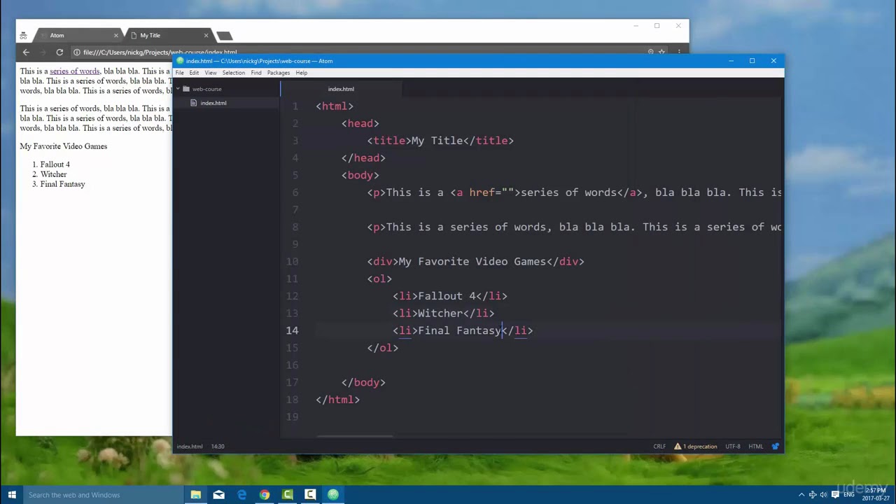 2 4 HTML elements ul li ol - YouTube