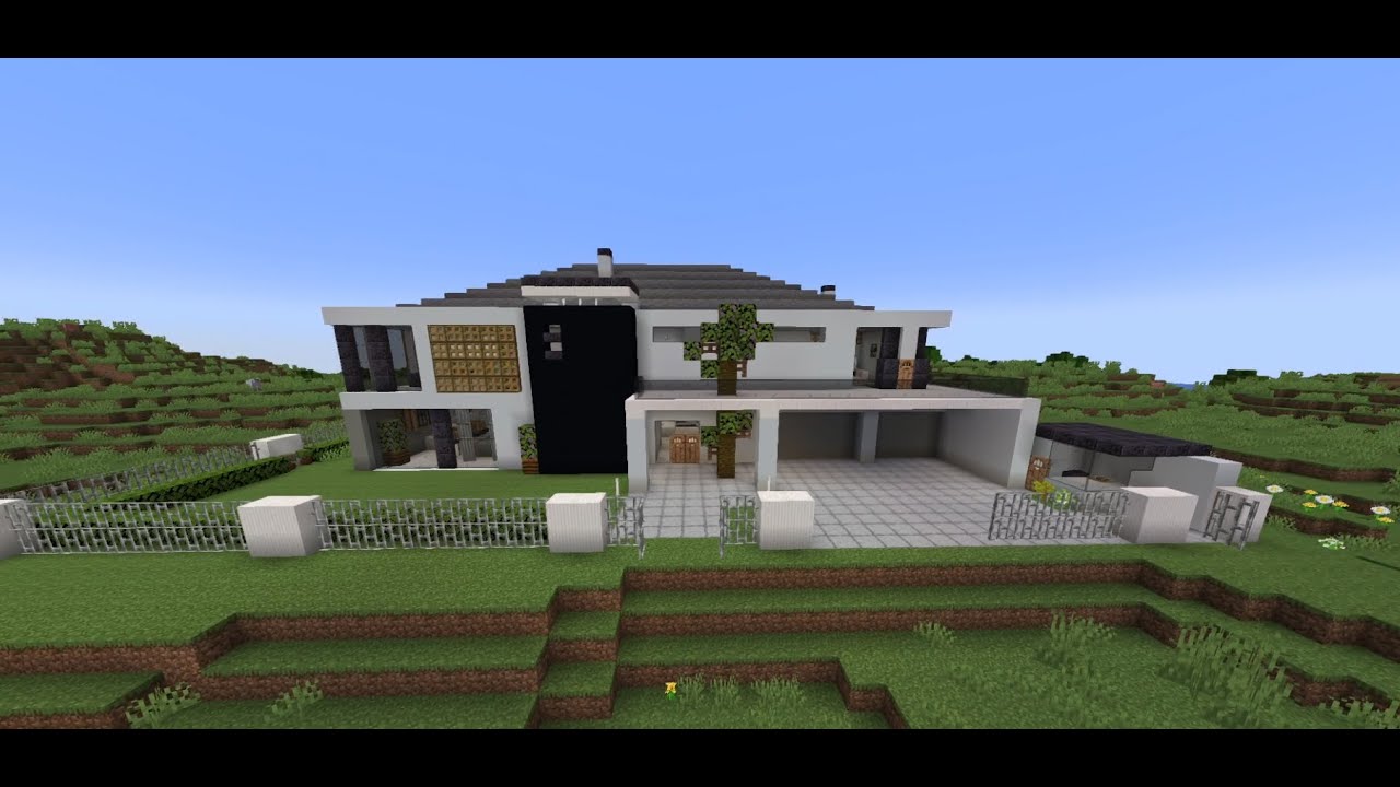 Minecraft Big Modern House Tutorial PART 2 / Tutorial Mansion Moderna 2 ...