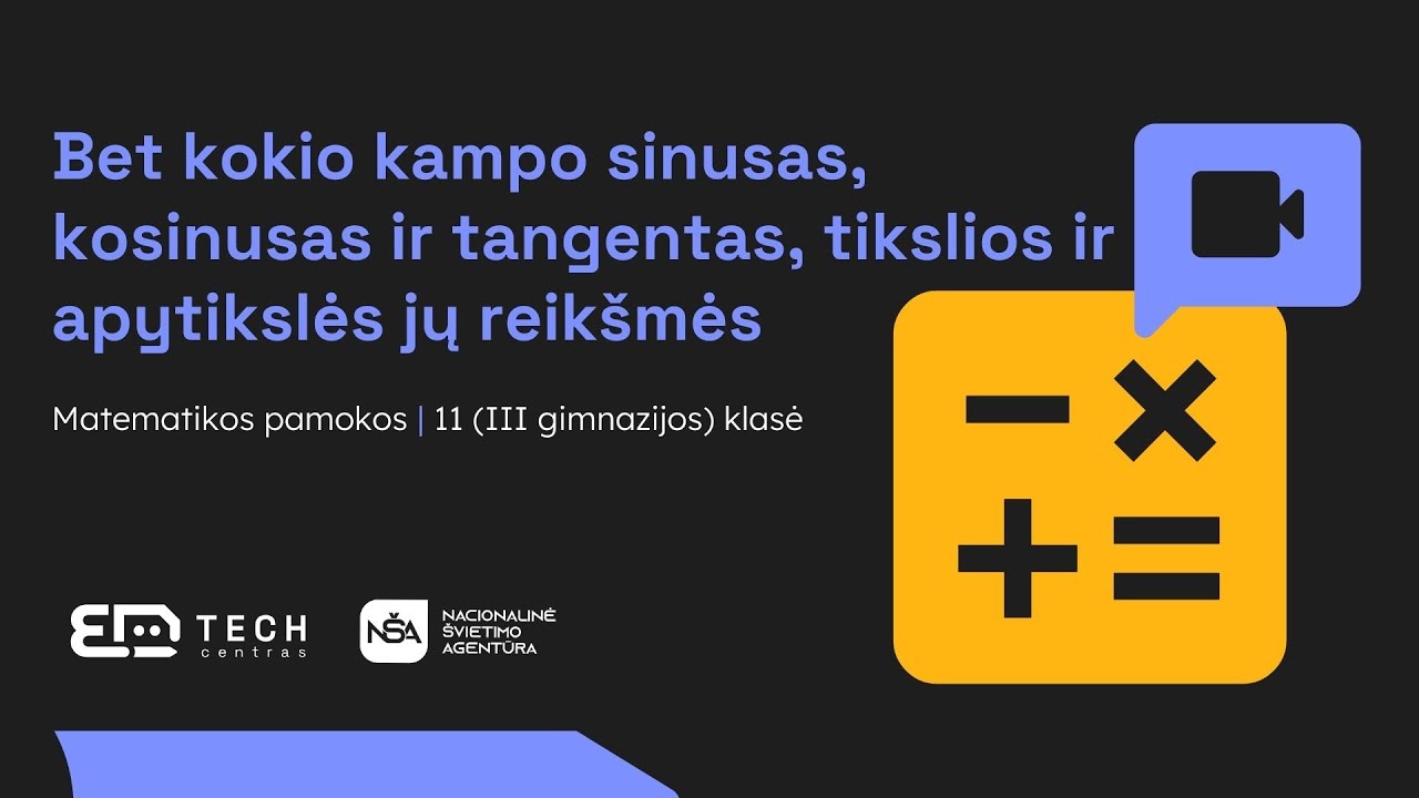 Bet kokio kampo sinusas, kosinusas ir tangentas, tikslios ir apytikslės ...