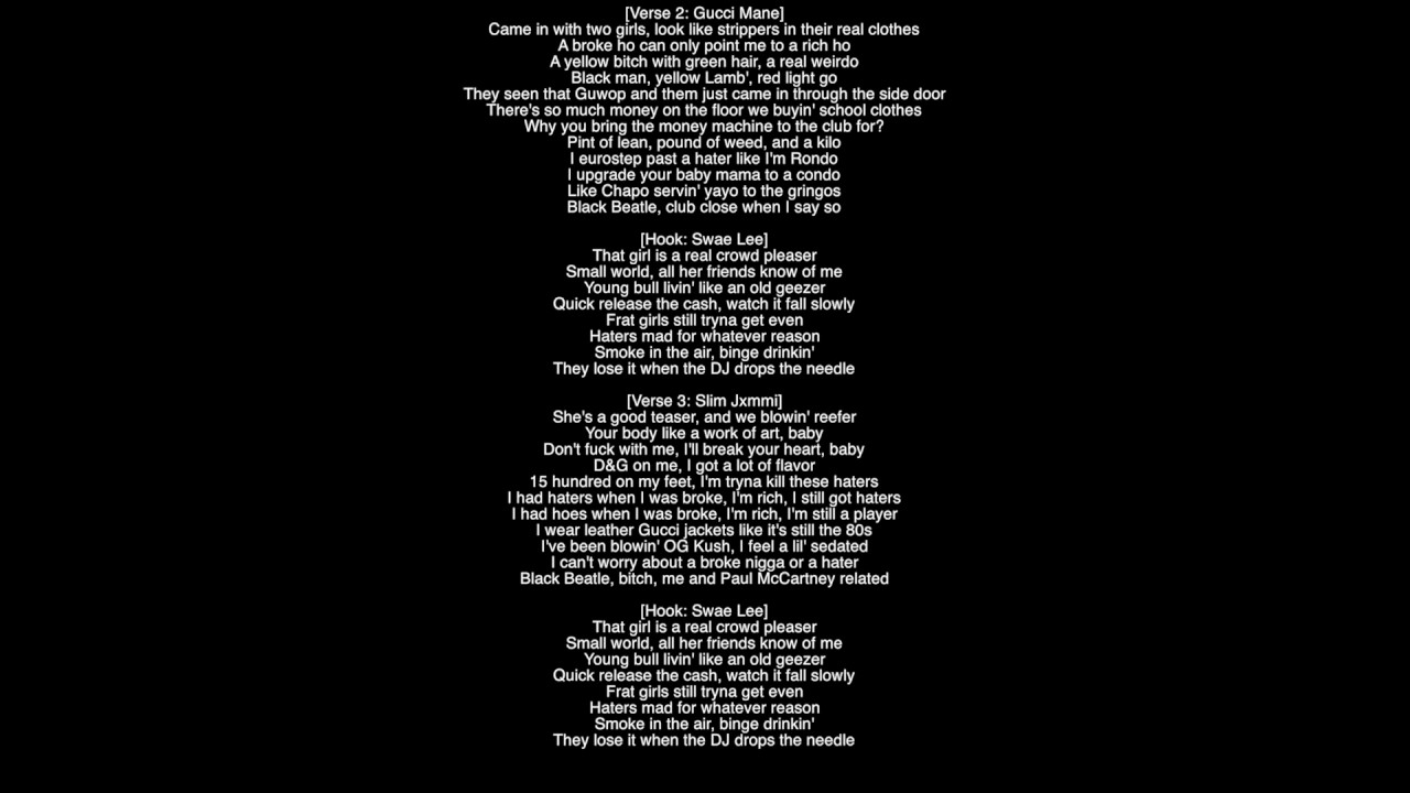 (Full Lyrics) Black Beatles Rae Sremmurd Featuring Gucci Mane Produced ...