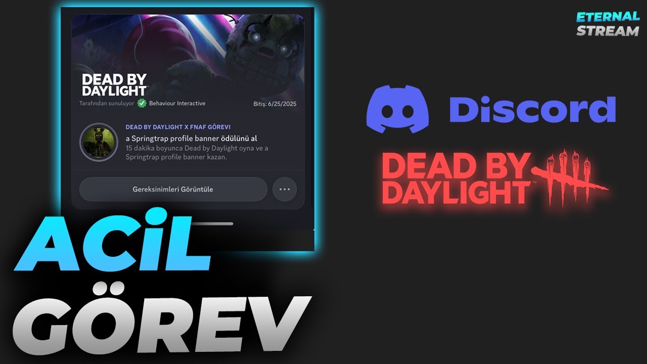7 GÜN SÜREN VAR: DBD x DISCORD GÖREVİ - FNAF BANNER - YouTube
