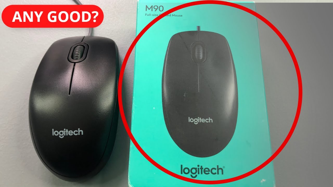 Logitech m90 wired mouse Review - YouTube