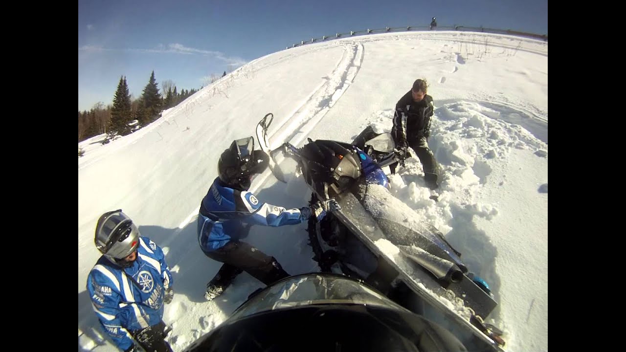 Snowmobile Roll Over Apex and M8 Failed side hill Crash Tree Hieght of ...