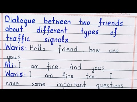 | Dialogue between two friends about different types of traffic signals ...