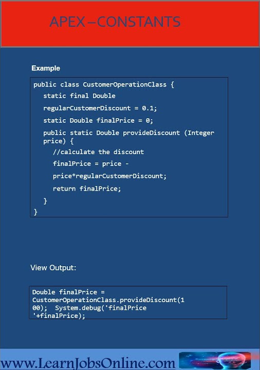 Salesforce Developer - APEX – Constants - YouTube