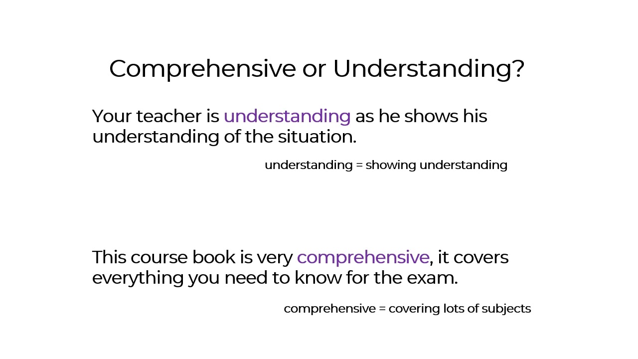 Comprehensive vs Understanding - YouTube