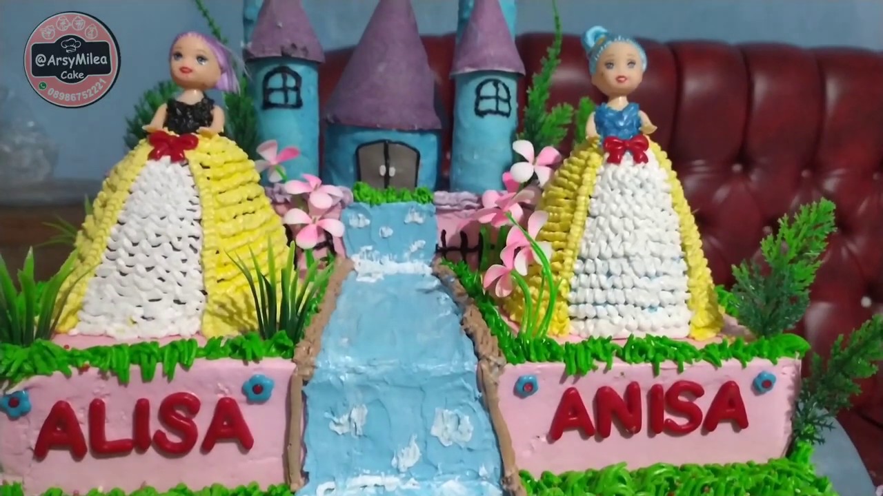 Cake Birthday barbie//cake casteell - YouTube