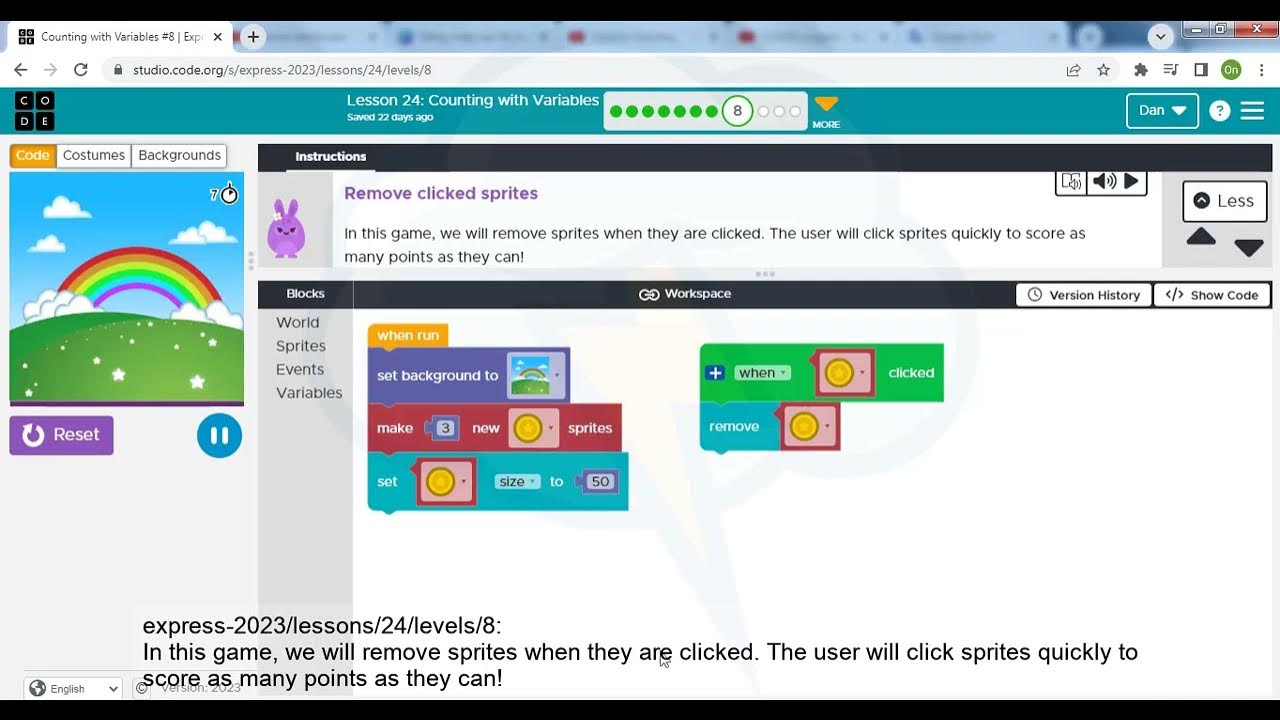 Learn Computer Science - Code.org - express-2023 L24L8 - YouTube