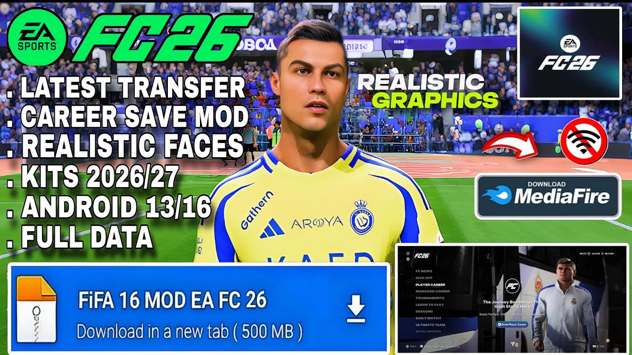 2026 UPDATE! FIFA 16 MOD EA FC 26 Android Offline | Can Career Mode ...
