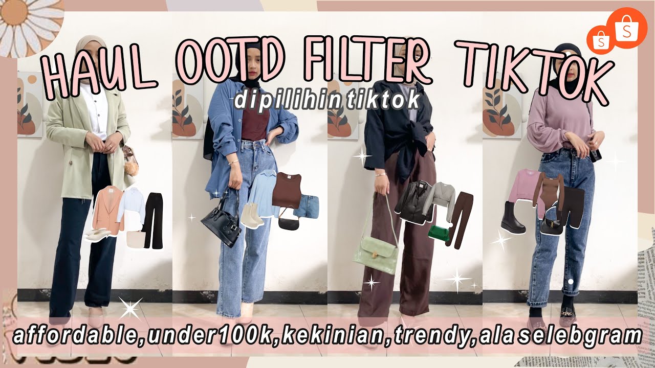 SHOPEE HAUL OUTFIT DIPILIHIN FILTER TIKTOK VERSI MURAH MERIAH - YouTube