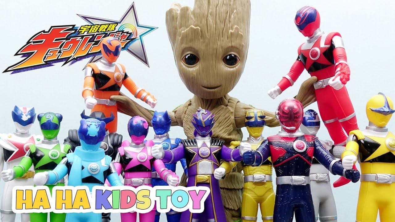 The Groot and Uchu Sentai Kyuranger All Kyurangers soft Figures Toy ...