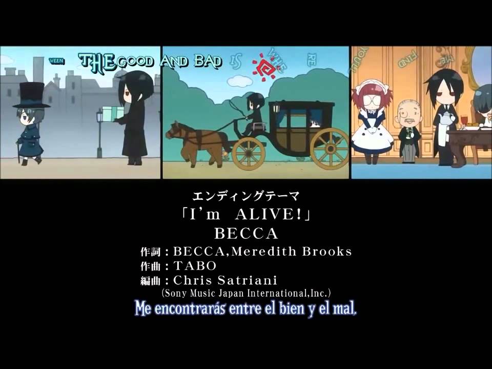 Black Butler(Kuroshitsuji) ending 1 - I'm ALIVE! - YouTube