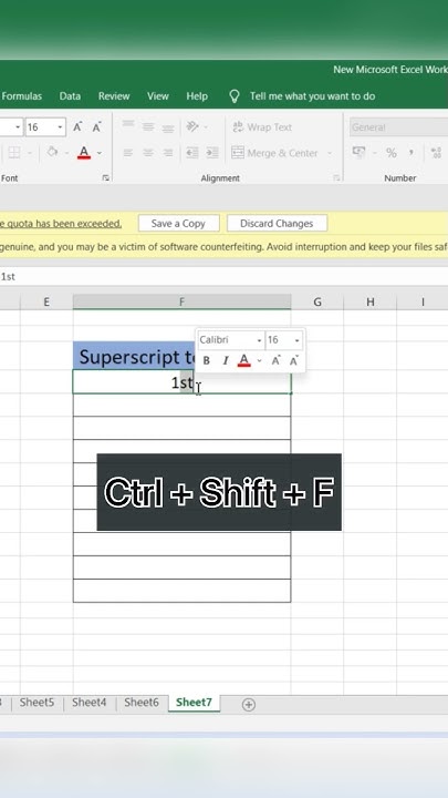 Format text as superscript | #shorts #excel - YouTube