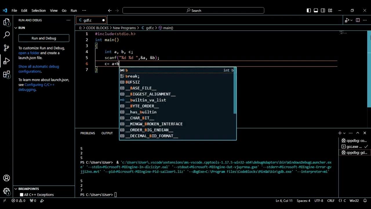 Sum in c.@prog2307In VS Code... - YouTube