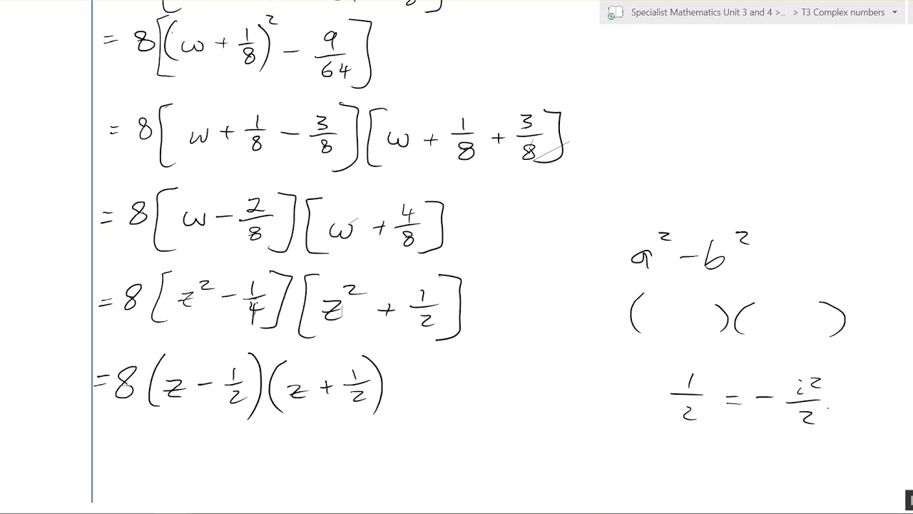 Complex Factorisation For A Power Of 4 Or Order 4 YouTube