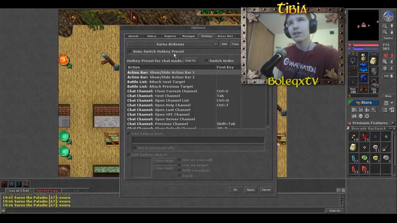 Tibia 11 - Wszystko o ustawieniach + jak zaznaczać moby bez myszki ...