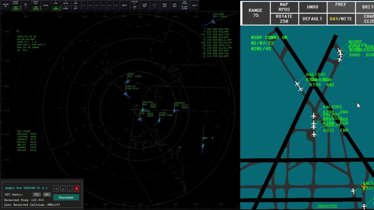 VATSIM TIMELAPSE | Boston Bangor Regional Circuit | BOS_TWR ...