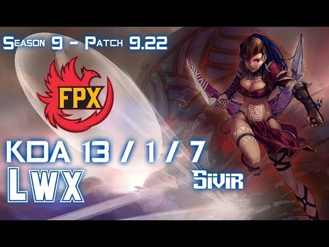 FPX LWX SIVIR vs EZREAL ADC - Patch 9.22 EUW Ranked - YouTube