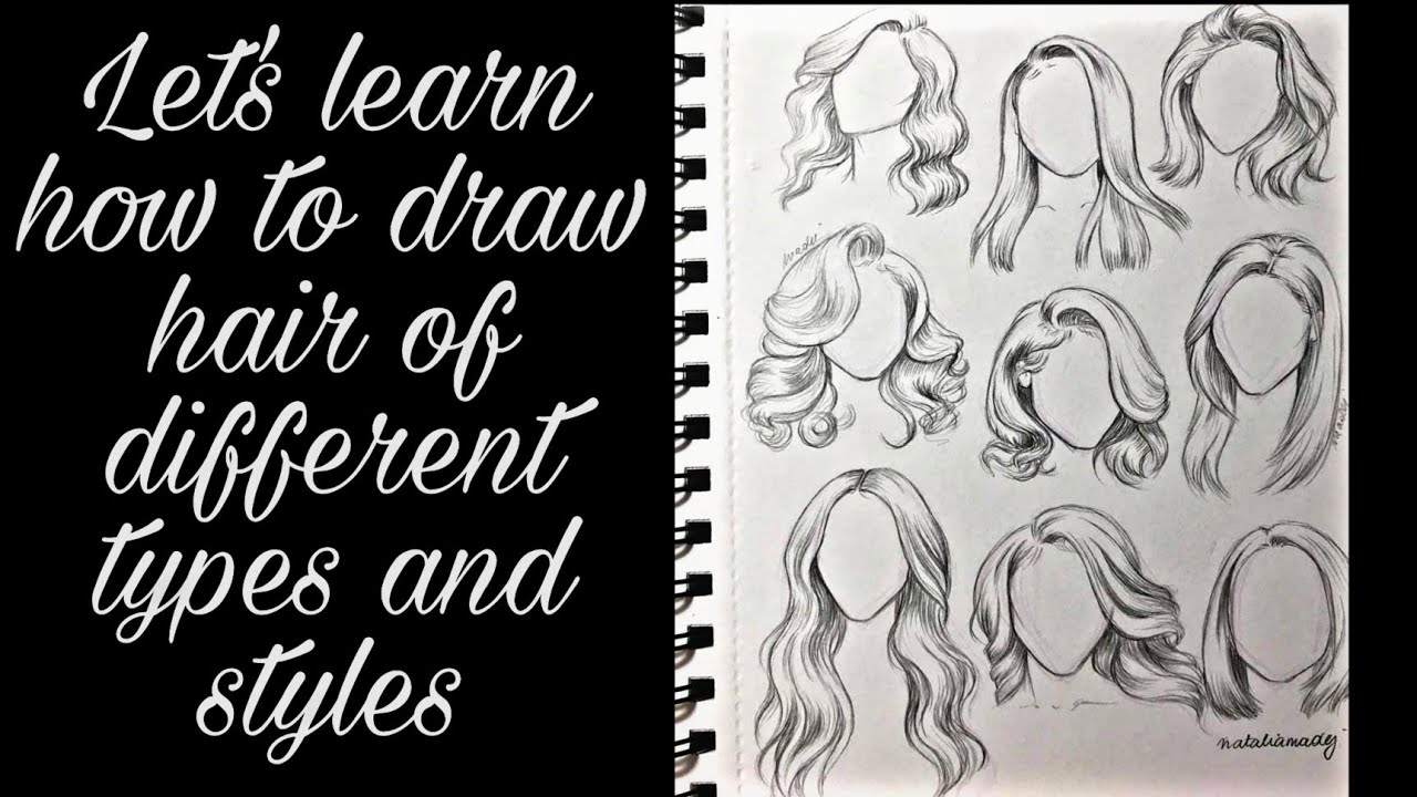 Let's learn how to draw hair of different types and styles || step by ...