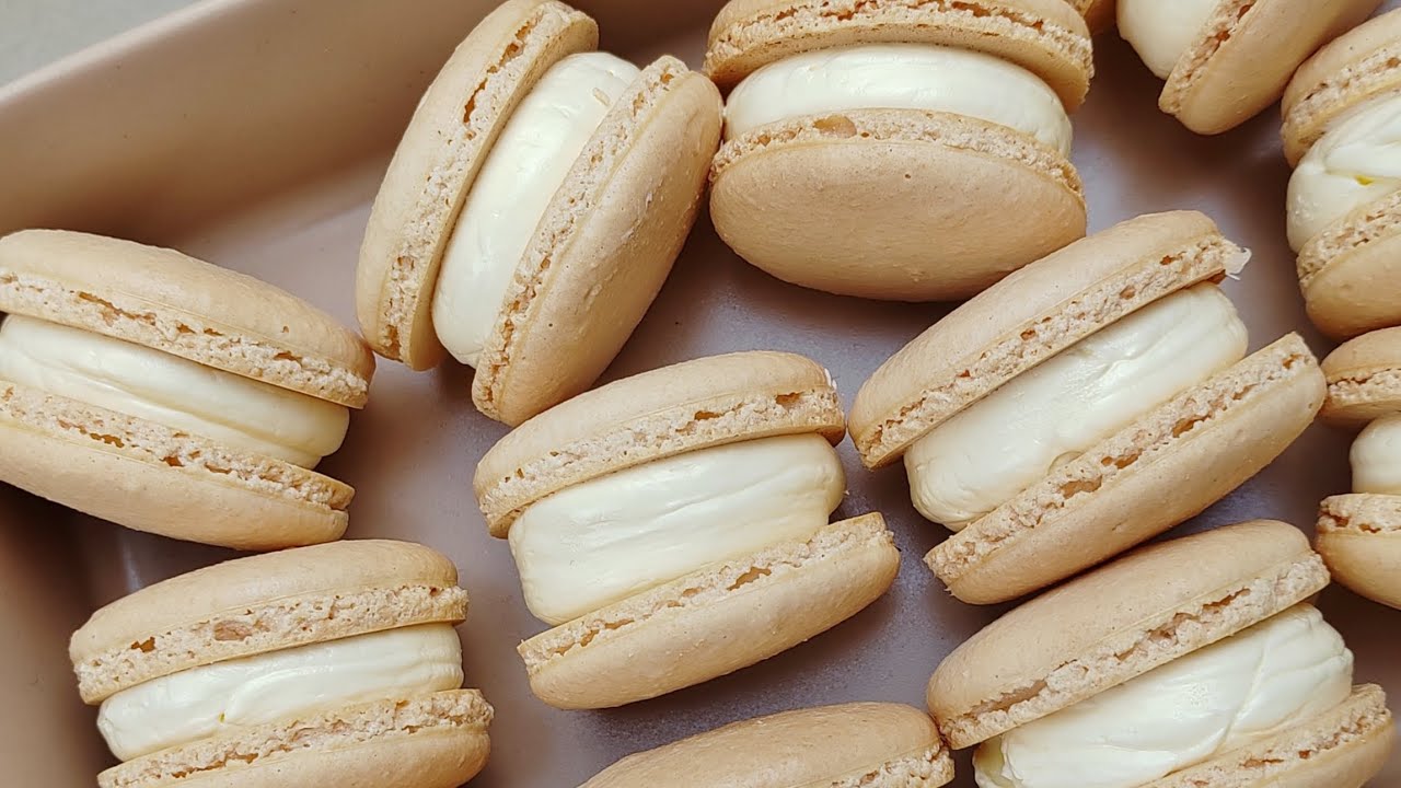 Milk macaron recipe มาการองรสนมที่อร่อยเข้มข้นที่สุด - YouTube