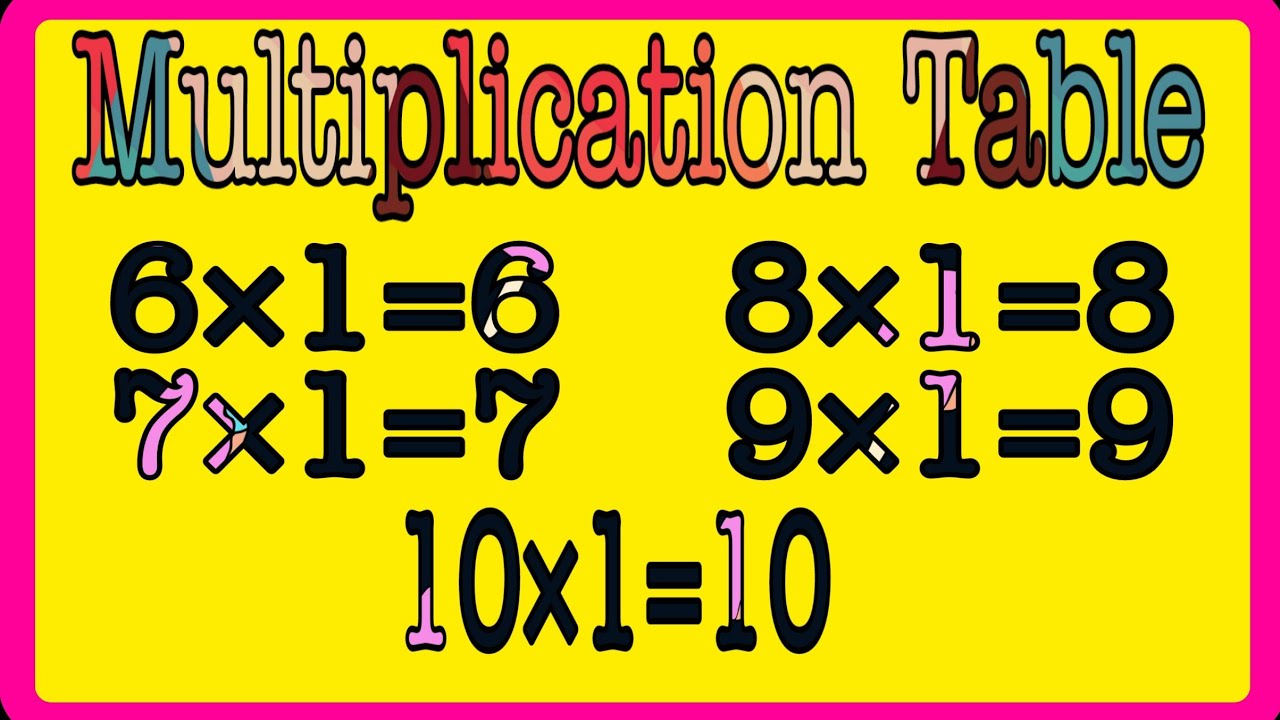Multiplication Table of 6 to 10 | Table of 6 to 10 - YouTube