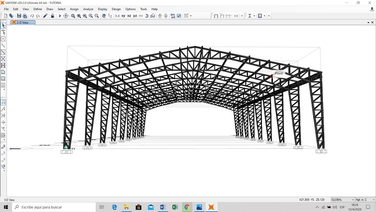 GALPON tipo CERCHA en SAP2000 (tutorial paso a paso) 👷 - YouTube