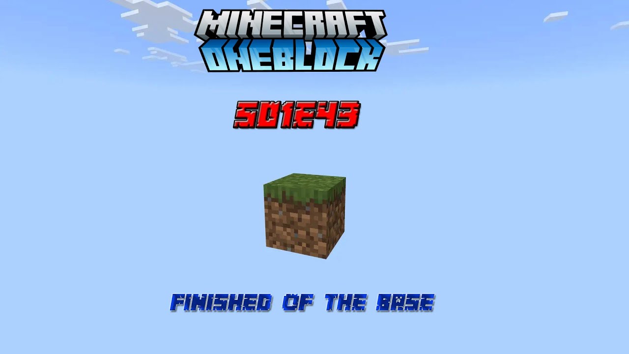 One Block Survival Bedrock Edition Minecraft S01E43- Finished Of The ...