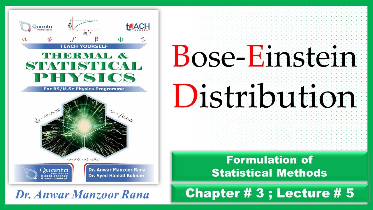 3.5 Bose-Einstein Distribution | TSP | Dr. Anwar Manzoor - YouTube