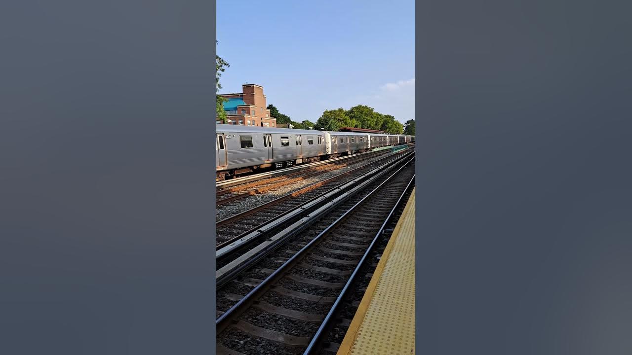 Coney Island Manhattan Brighton Beach Bound R68A B express train R46 Q trains action at Avenue J ...