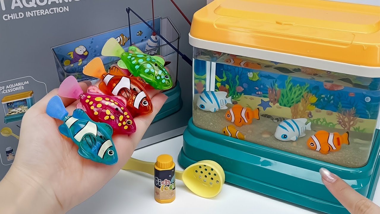 [toy asmr] LED Robo Fish Aquarium 🐟 Real Moving Fish Tank | 발광 로보피쉬 ...