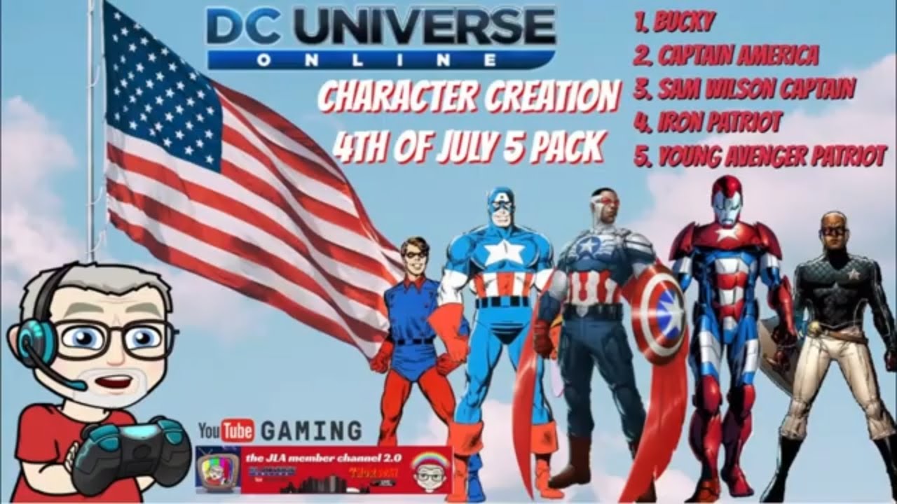 DCUO Character Creation Patriotic 5 pack, 5 Marvel 4th of July 2020 ...