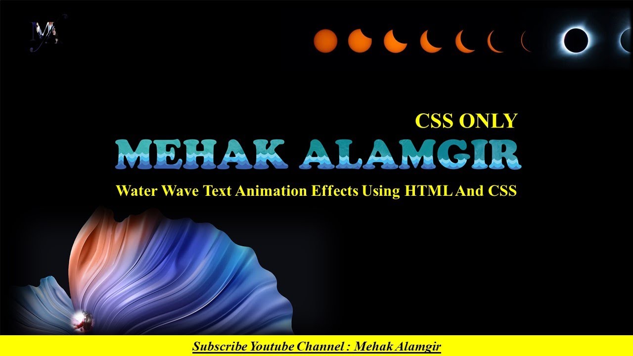 Water Wave Text Animation Effects Using Html And Css Youtube
