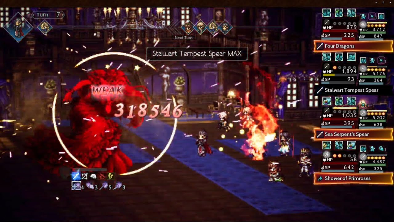 Octopath COTC - Francesca the Actress Ex 3 Stable Speed Clear (7T ...