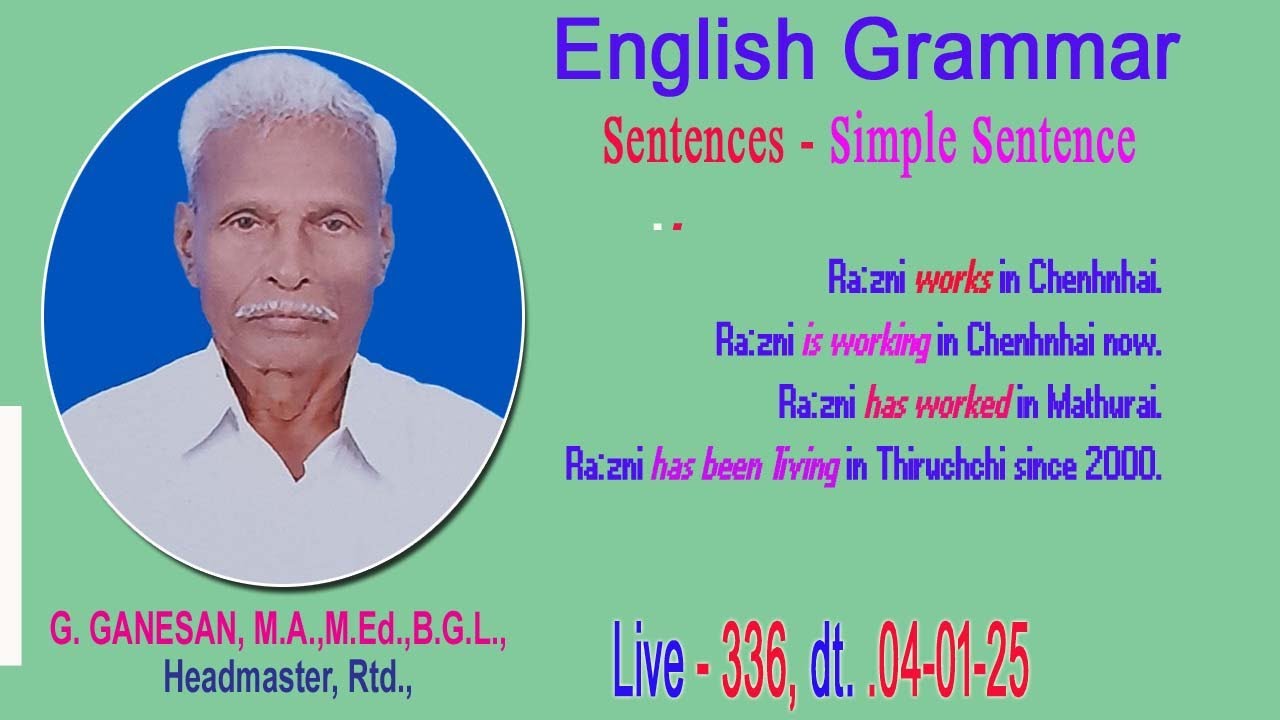 Sentence - Simple Sentence - in English - Live 336 - YouTube