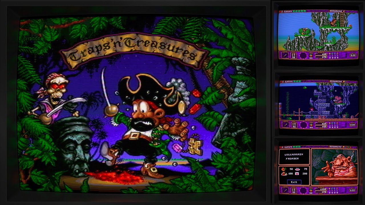 Traps n Treasures 1993 Commodore Amiga 500 Real CRT Shader Reflection ...