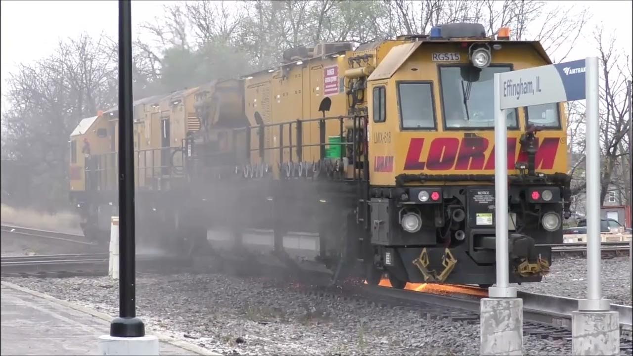 Railfanning Effingham With Loram Railgrinder and Good Power Veterans Day 2022 - YouTube