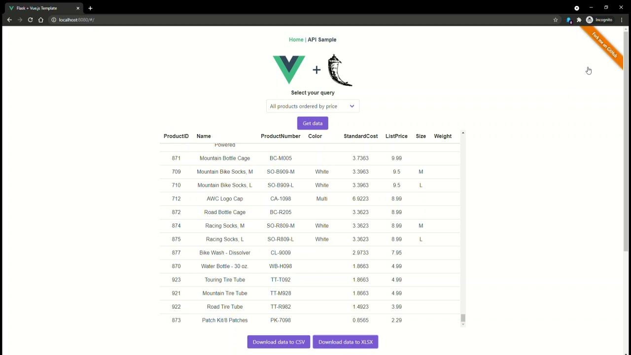 Querying a SQL database with Vue Flask app demo - YouTube