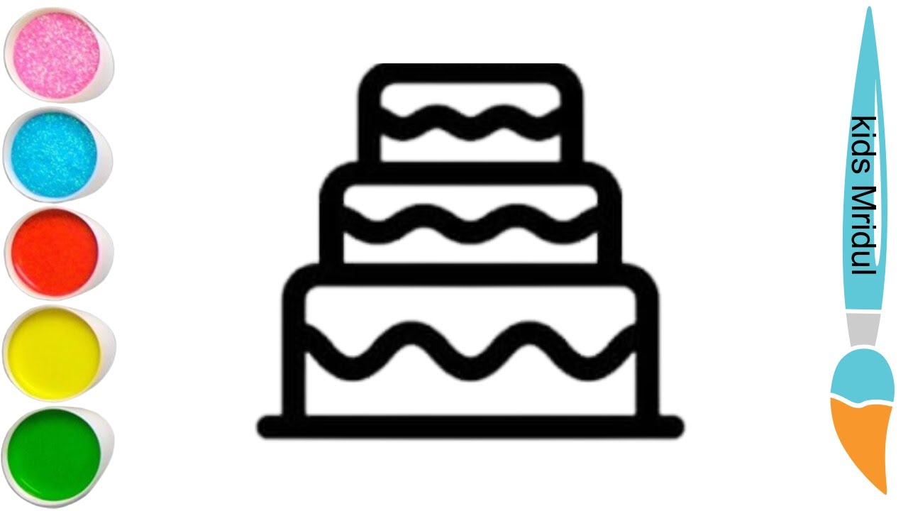 How to Draw Birthday Cake Step By Step,Set Birthday Cake Drawing and ...